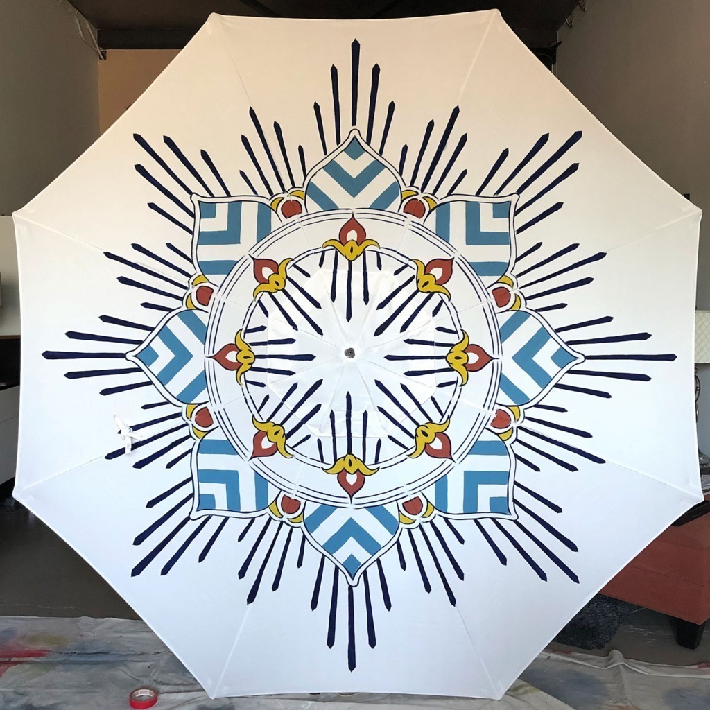 Hand Painted Patio Umbrellas - Custom Designs and Colors