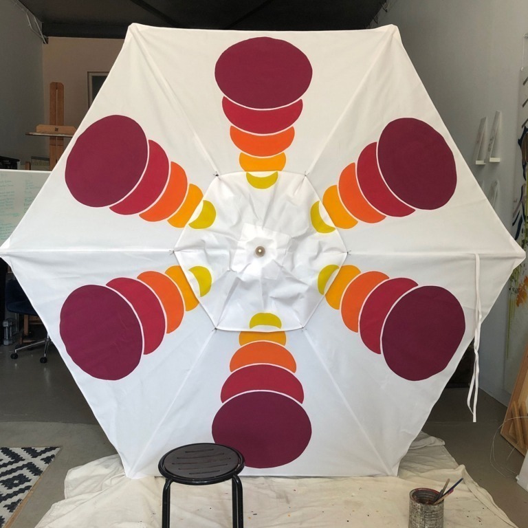 Hand Painted Patio Umbrellas - Custom Designs and Colors