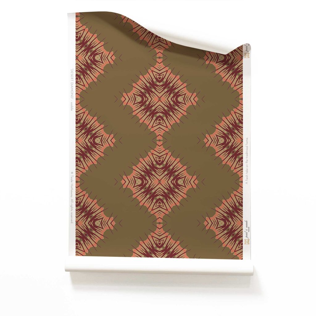 Dark Brown Wallpaper with Geometric Pattern · Desert Diamonds (large)